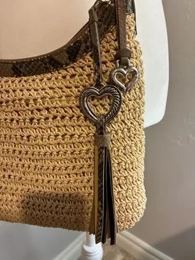 Brighton | Bags | Brighton Tan Crochet Crossbody Shoulder Bag With ...